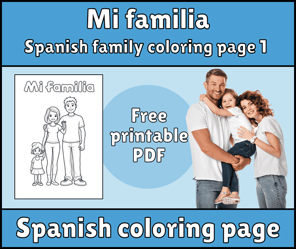 [PDF] Family in Spanish Coloring Page 1 | Spanish Level