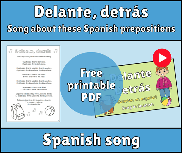 [PDF] Delante, detrás - Song in Spanish | Spanish Level