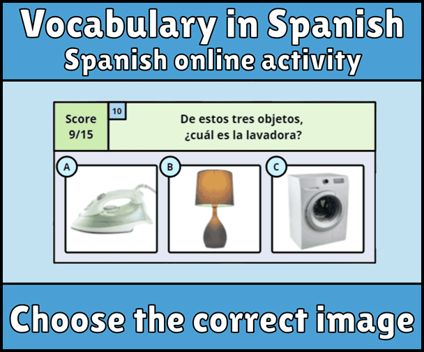Spanish vocabulary activity: choose the correct image 1 | Spanish Level