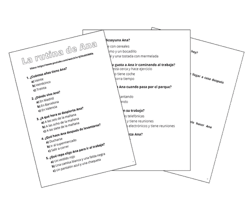 [PDF] Spanish story for beginners: La rutina de Ana | Spanish Level